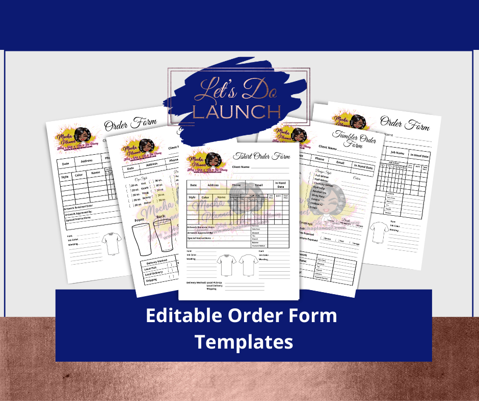 Editable Order Form Template Bundle