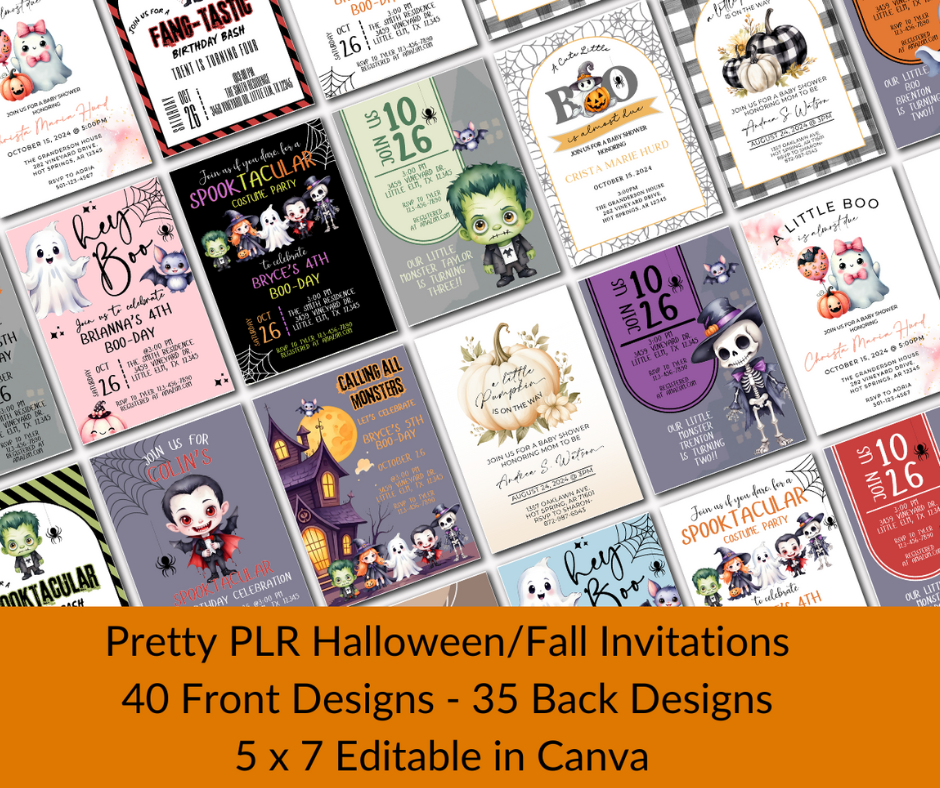 Halloween/ Fall PLR Invitation Bundle